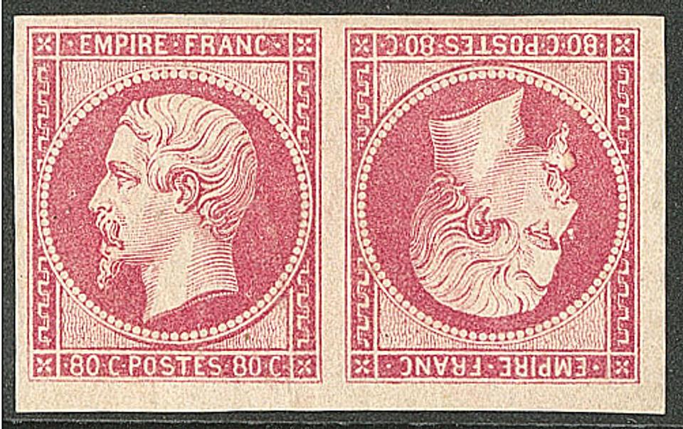 Marché du timbre : un bloc de quatre du 1 franc vermillon oblitérés mis ...