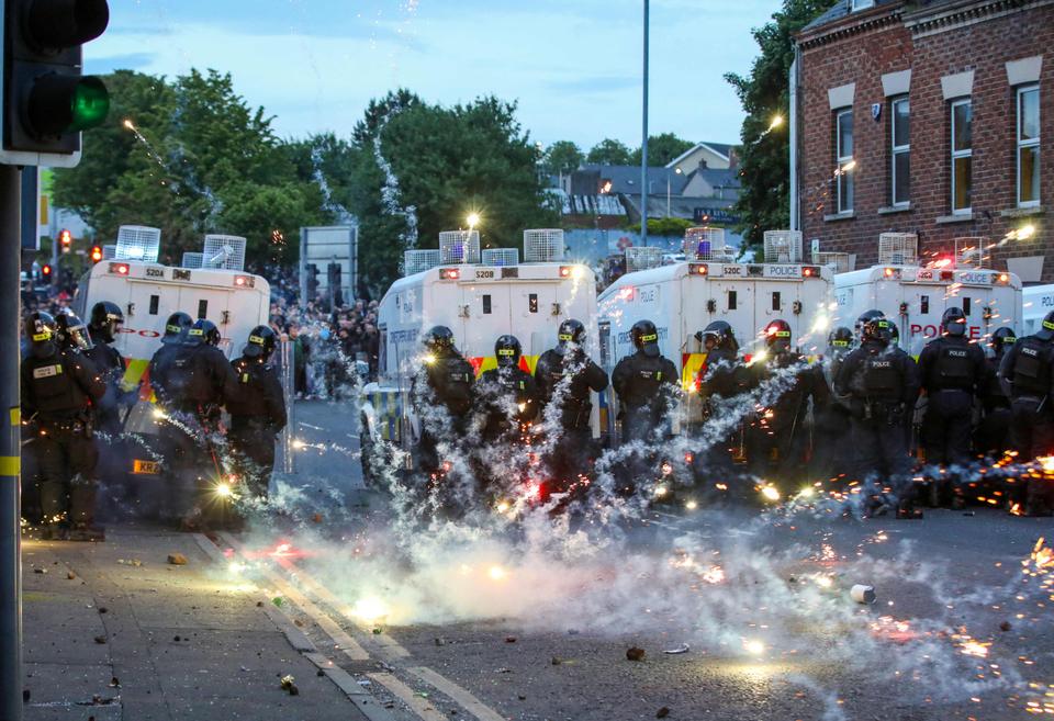 Tense standoff as Northern Ireland town hit by third night of riots