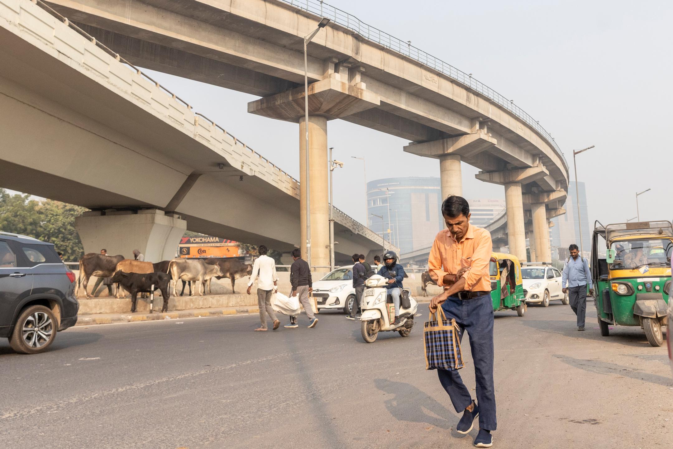 La ville de New Delhi, où l’atmosphère est irrespirable ...