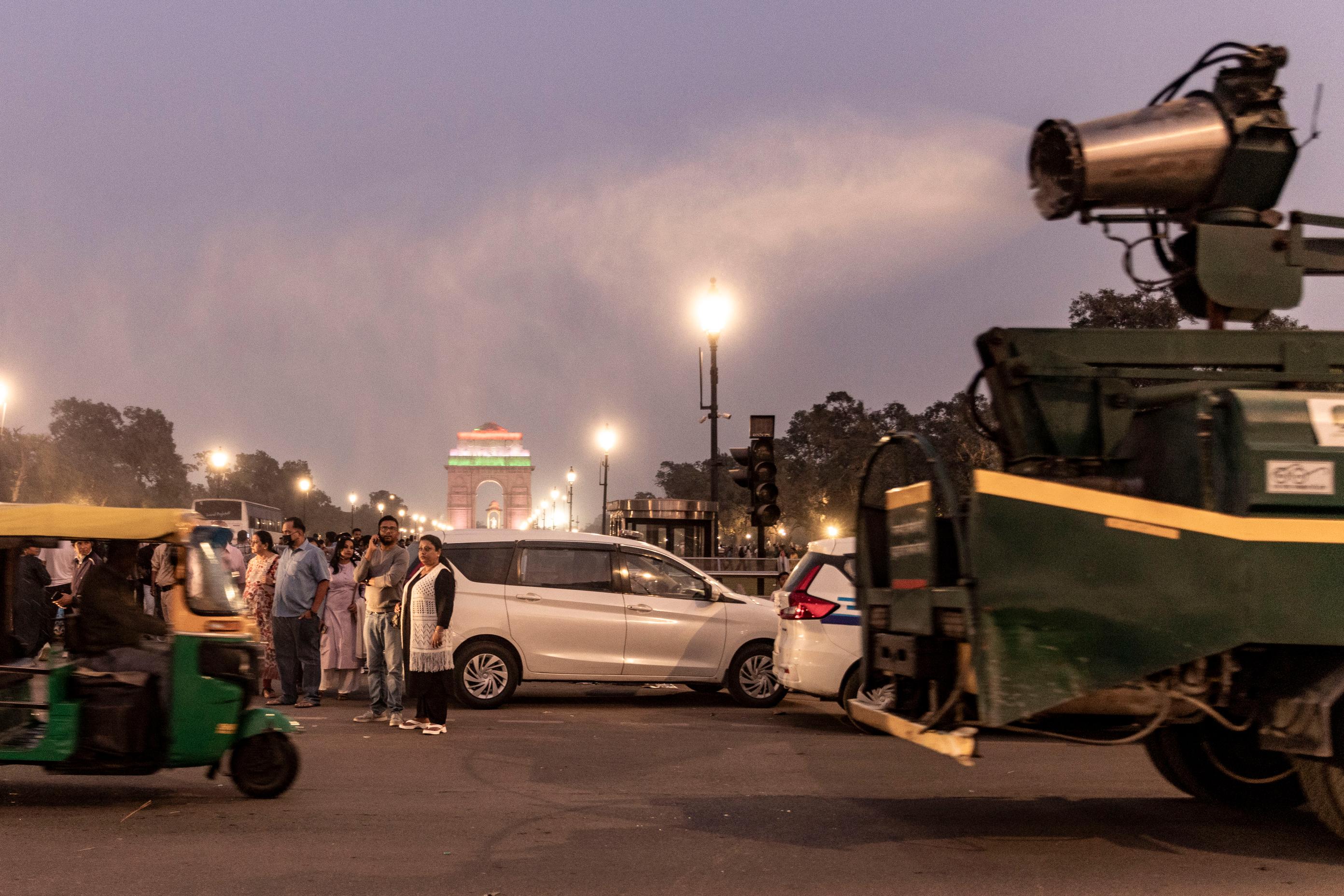 La ville de New Delhi, où l’atmosphère est irrespirable ...