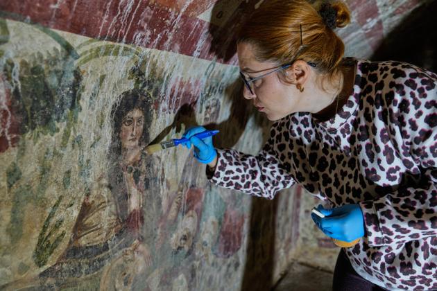 Early Christian fresco depicting Jesus as the Good Shepherd discovered ...