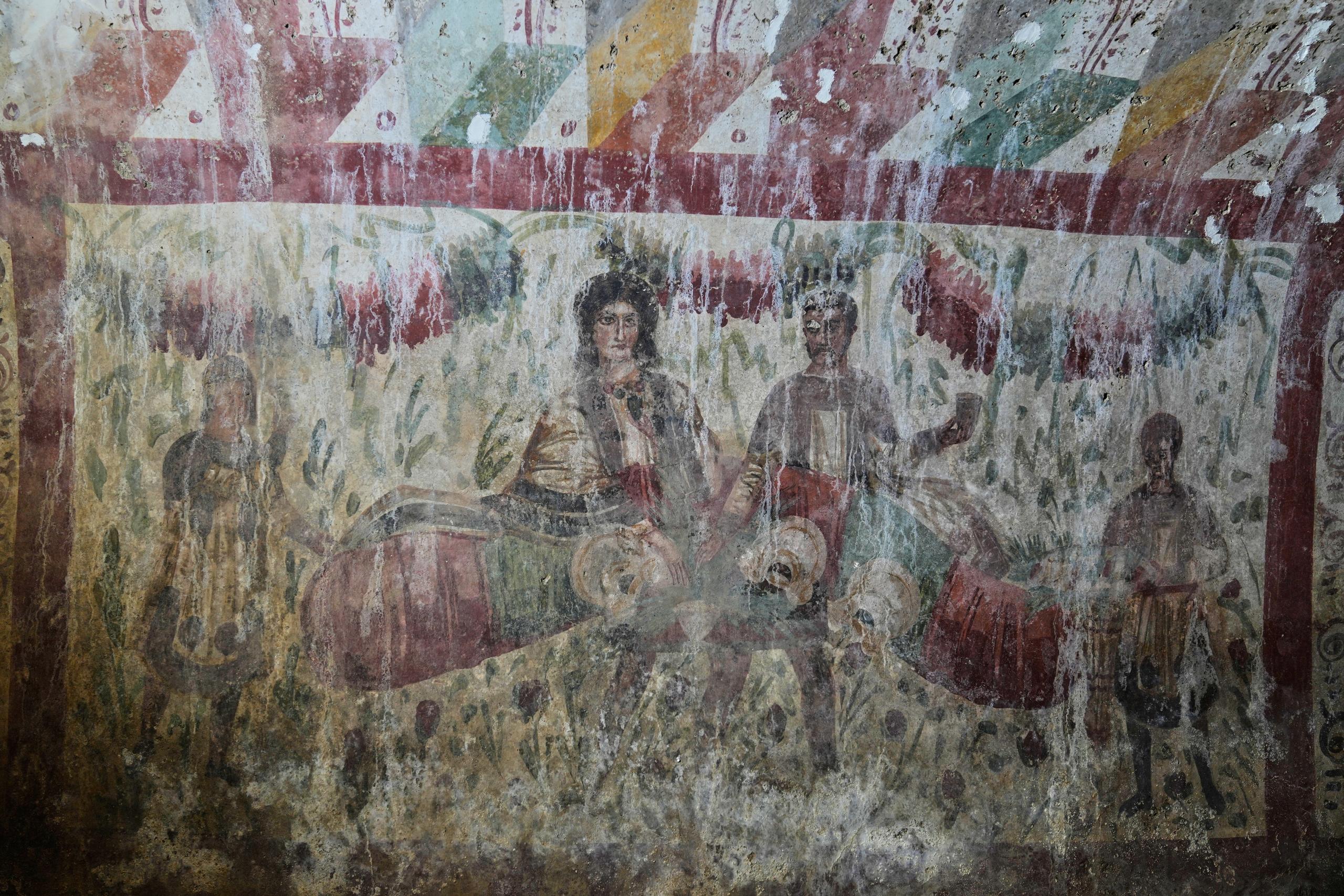 Early Christian fresco depicting Jesus as the Good Shepherd discovered ...