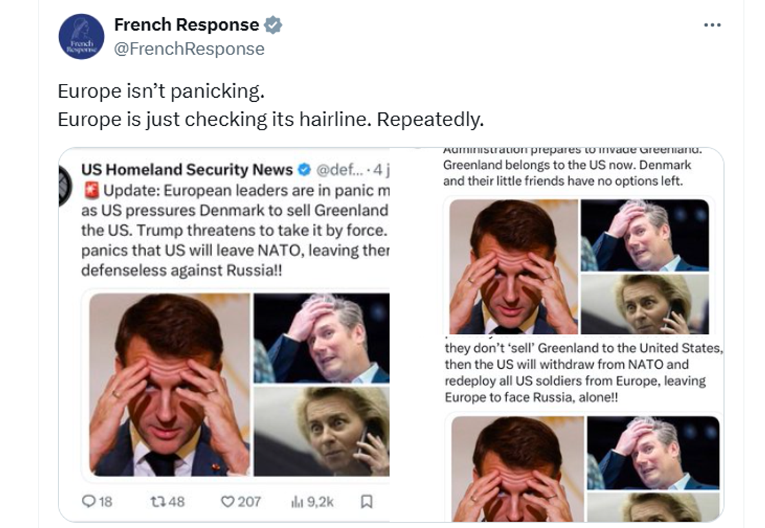 French Response, the foreign ministry's X account for trolling ...